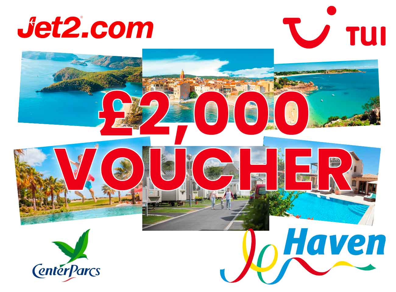 £2000 HOLIDAY VOUCHER - TUI / JET2 / CENTERPARCS / HAVEN - Competition Fox