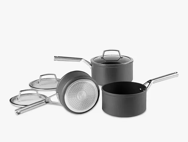 Ninja Foodi ZEROSTICK Hard Anodised Aluminium Non-Stick Saucepan Set, 3 ...