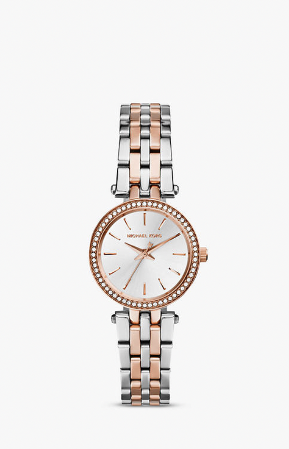 Michael Kors MK3298 Women's Mini Two Tone Stainless Steel Darci Glitz ...