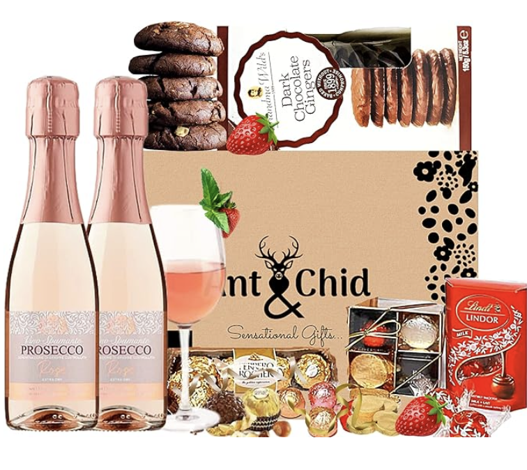 QUICK AUTO WIN - The Pink Rose Prosecco Chocolate Hamper Gift Set ...