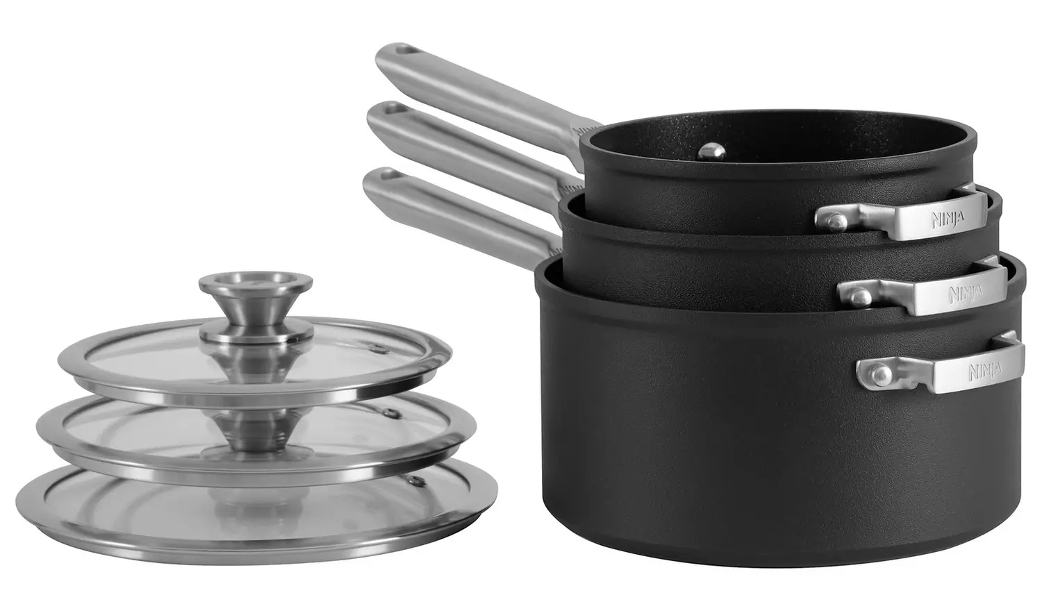 Ninja Zerostick Stackable 3 Piece Non Stick Pan Set - Competition Fox